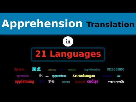 APPREHENSION Translation in 21 Languages