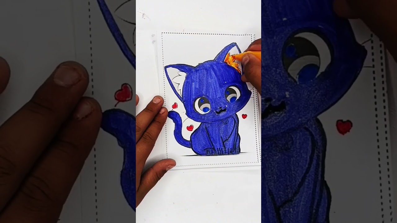 Cute cat #art #drawing #coloring #colors #comment #painting #cat #cutecat .