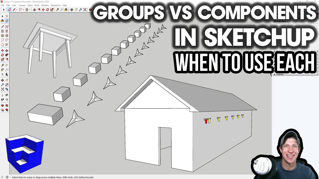 GROUPS VS COMPONENTS in SketchUp - When to Use Each!