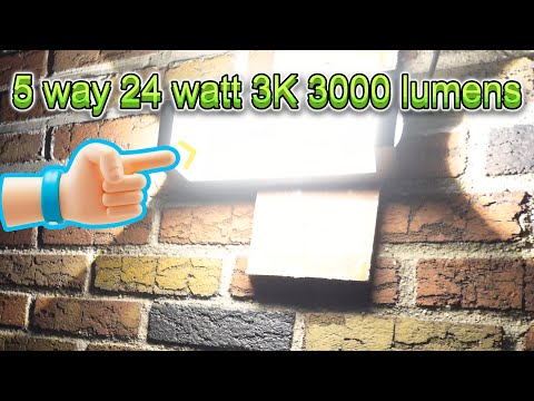 24W Outdoor Wall Light Fixtures, Exterior IP65 Waterproof LED Lantern, Black Porch Lights, 3000LM