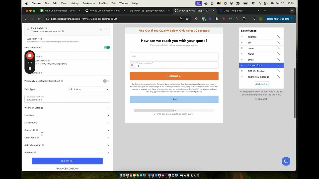 How to Create Hidden Fields in LeadCapture.io Forms | Step-by-Step Tutorial