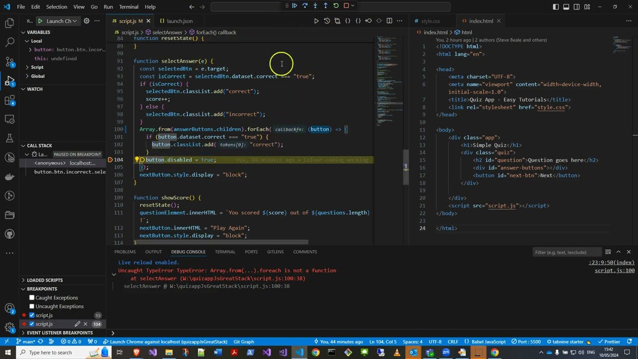 JavaScript - Uncaught TypeError TypeError  - Array.from...foreach is not a function - FIX