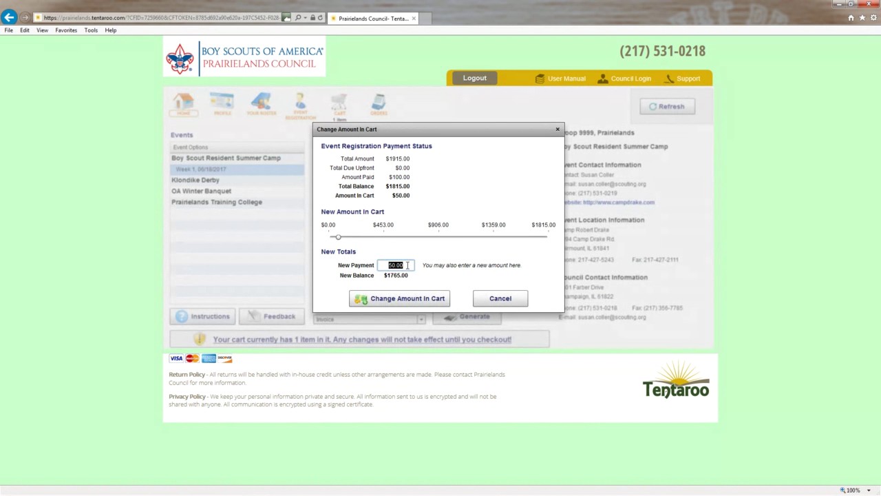 Making Payments in Tentaroo