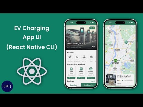 EV Charging App UI in React Native CLI | Electric Vehicle Charging Station App | Android | iOS