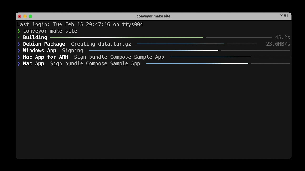 Hydraulic Conveyor in action