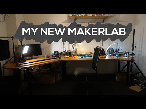 MY NEW MAKER LAB! Electronics, soldering, 3D printer and my new overhead rig!