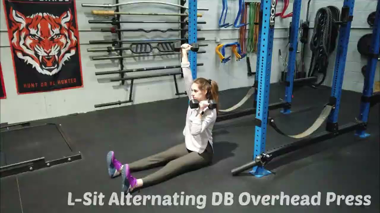 L-Sit Alternating DB Overhead Press