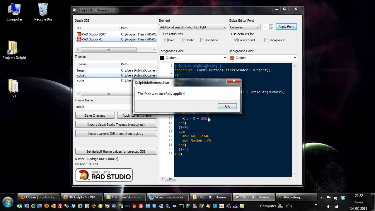 Delphi IDE Theme Editor Demo 1