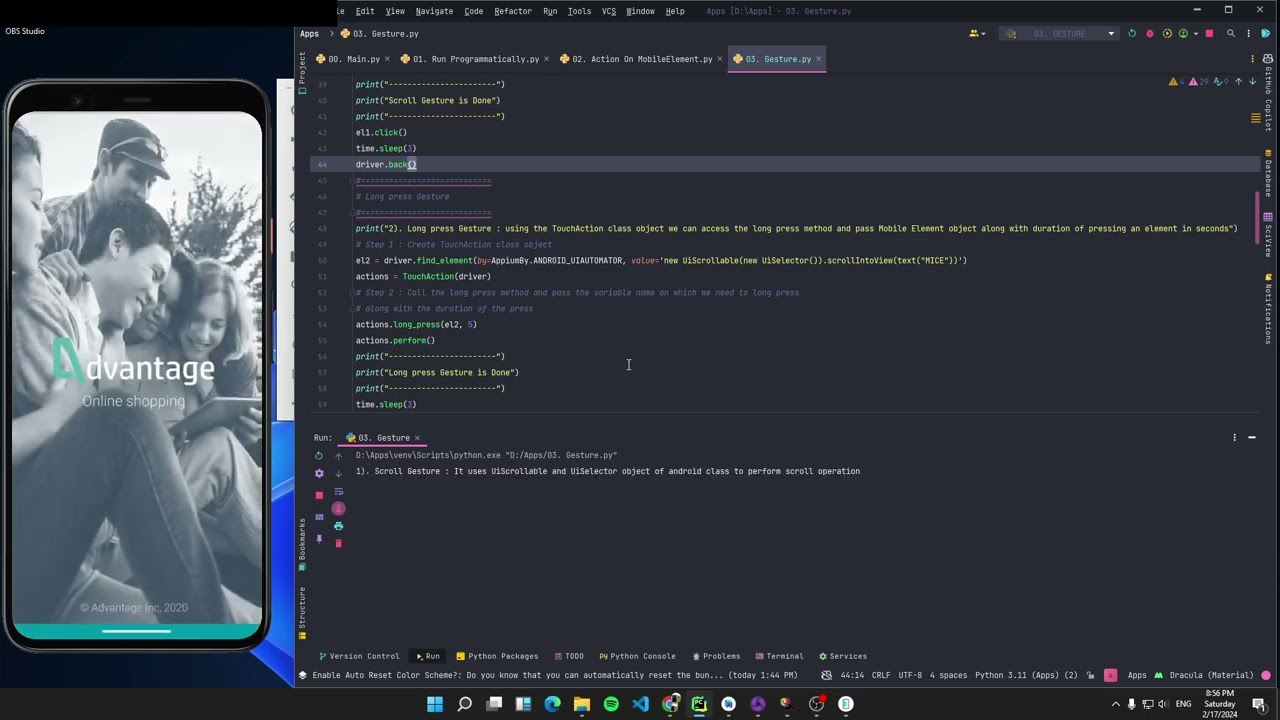 13.  How to Scroll in Appium + Python