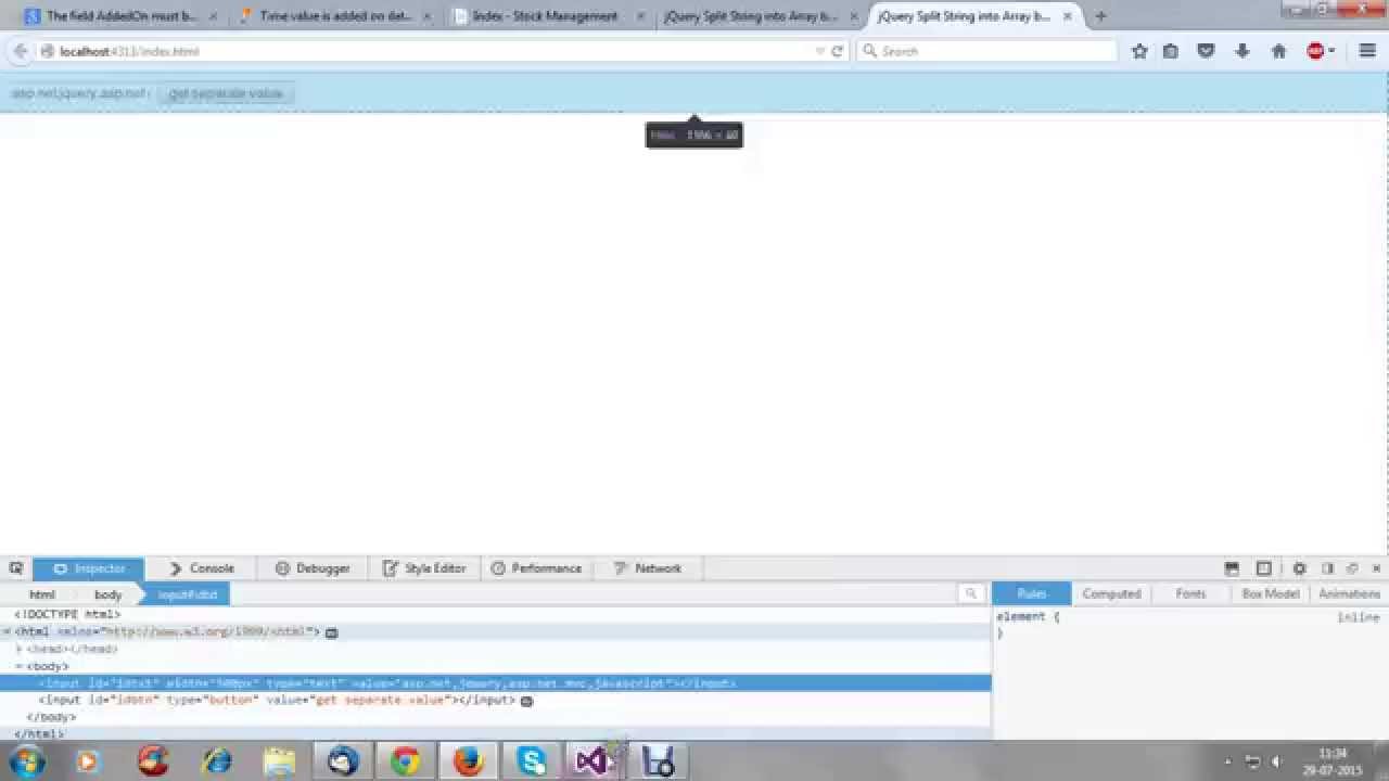 jQuery Convert/Split comma separated string to array