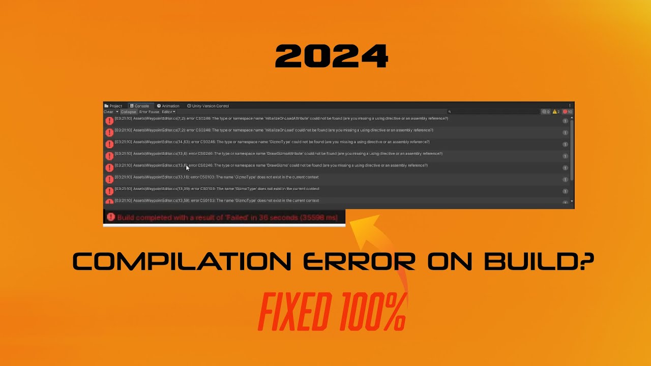 Unity | Script compilation error on Build | 100% fixed | 2024
