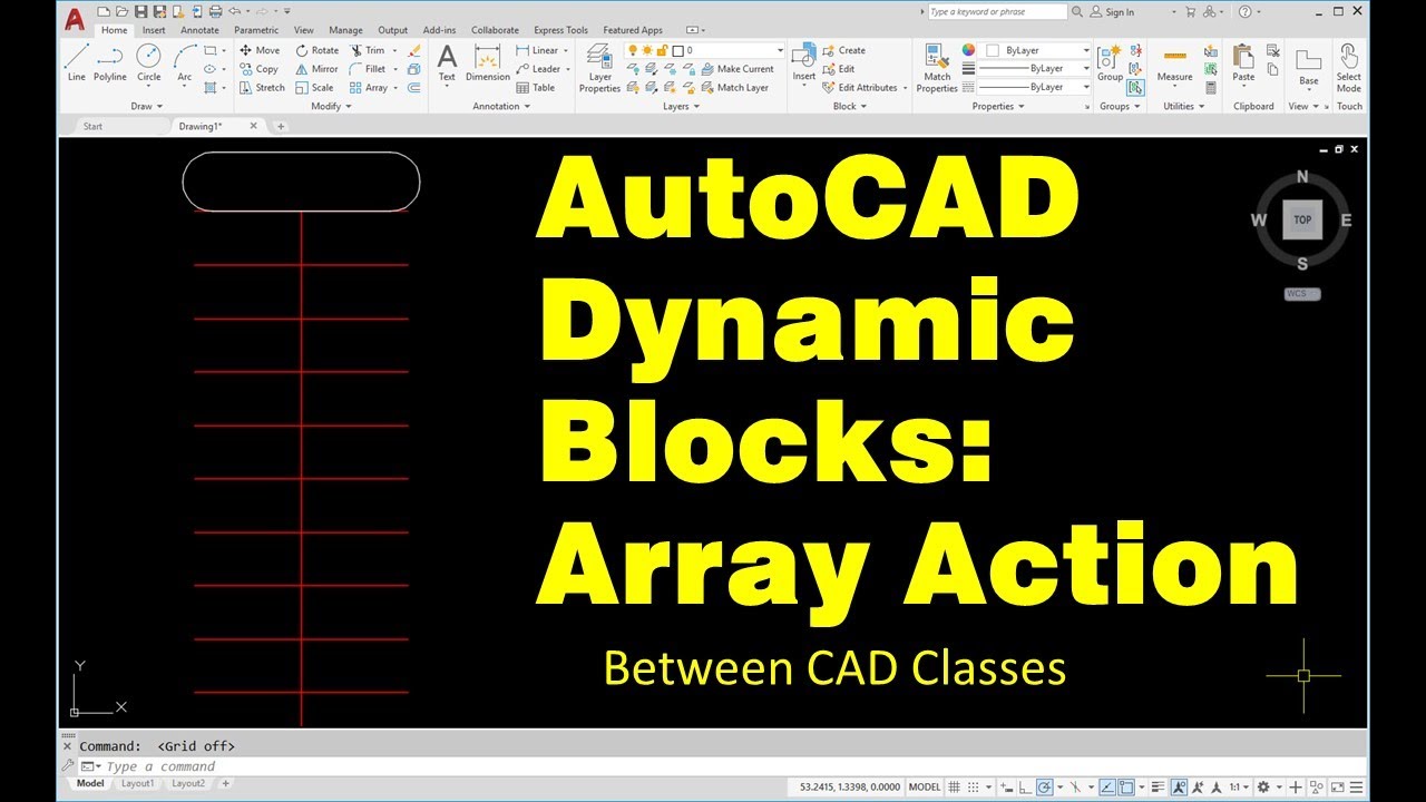 AutoCAD Dynamic Blocks Tutorial: Array Action