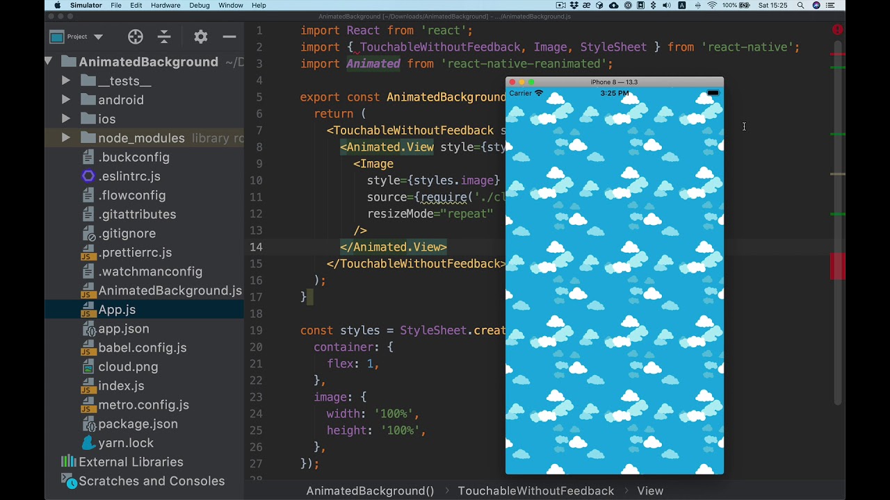 React Native Background Loop Animation