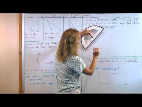 Acute, obtuse, and right triangles