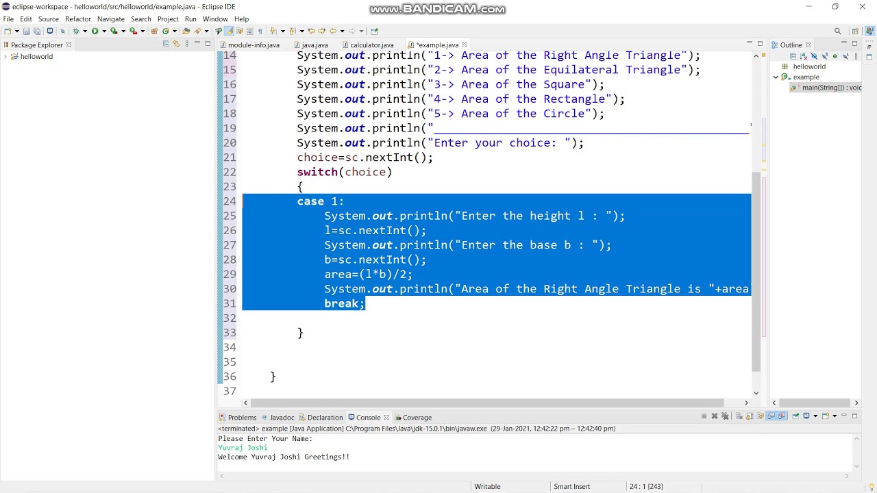 Java Menu Driven Program || Part 2