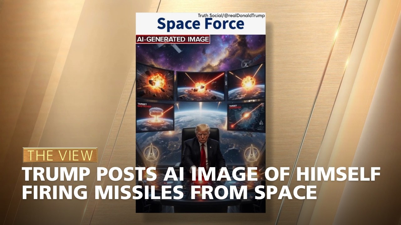 Trump Posts AI Image of Himself Firing Missiles From Space | The View