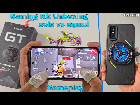 Gaming Kit Unboxing and solo vs squad gameplay free fire in Infinix GT 30 Pro With 2 finger handcam