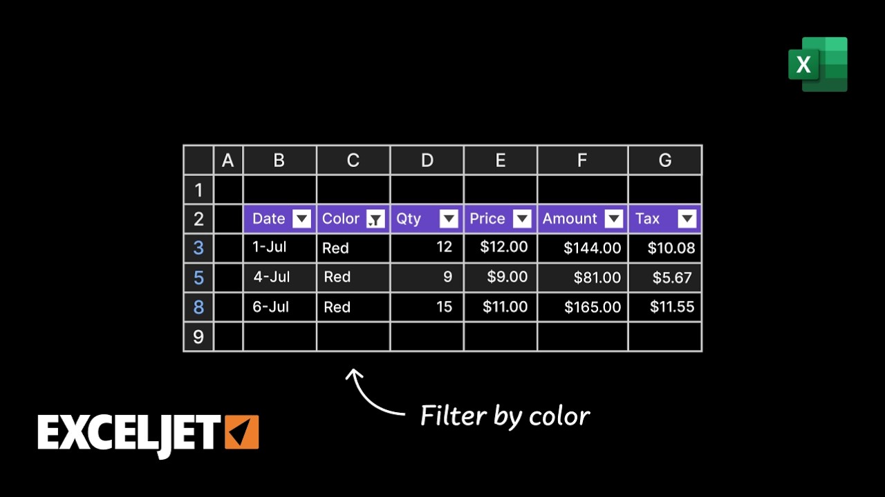 How to use Excel Table filters