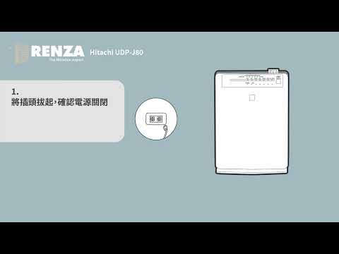 RENZA 濾網 適用 Hitachi 日立 UDP-J80 / UDP-J90 / UDP-J100 / EP-EV70S 空氣清淨機 更換說明