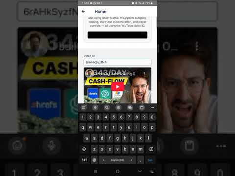 React Native YouTube Player for Bubble.io