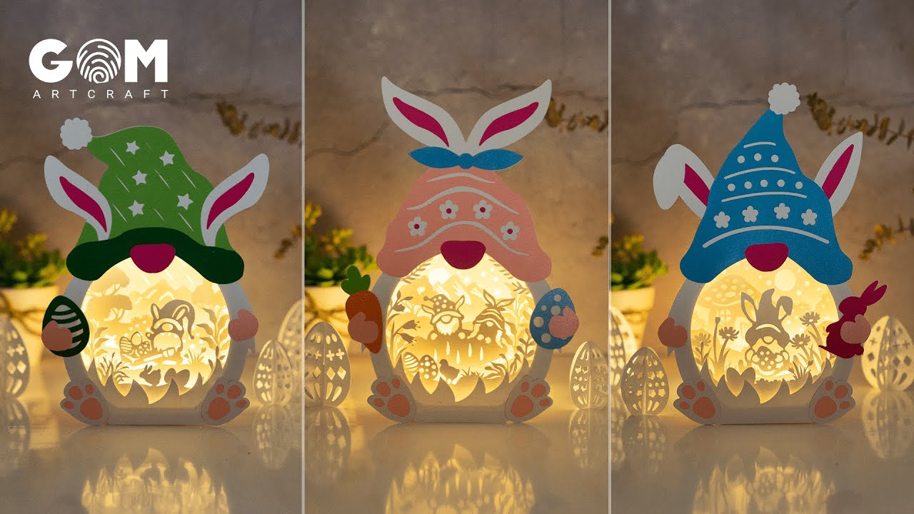 How to Make Easter Gnome Shadow Box - Easter Gnome Lantern