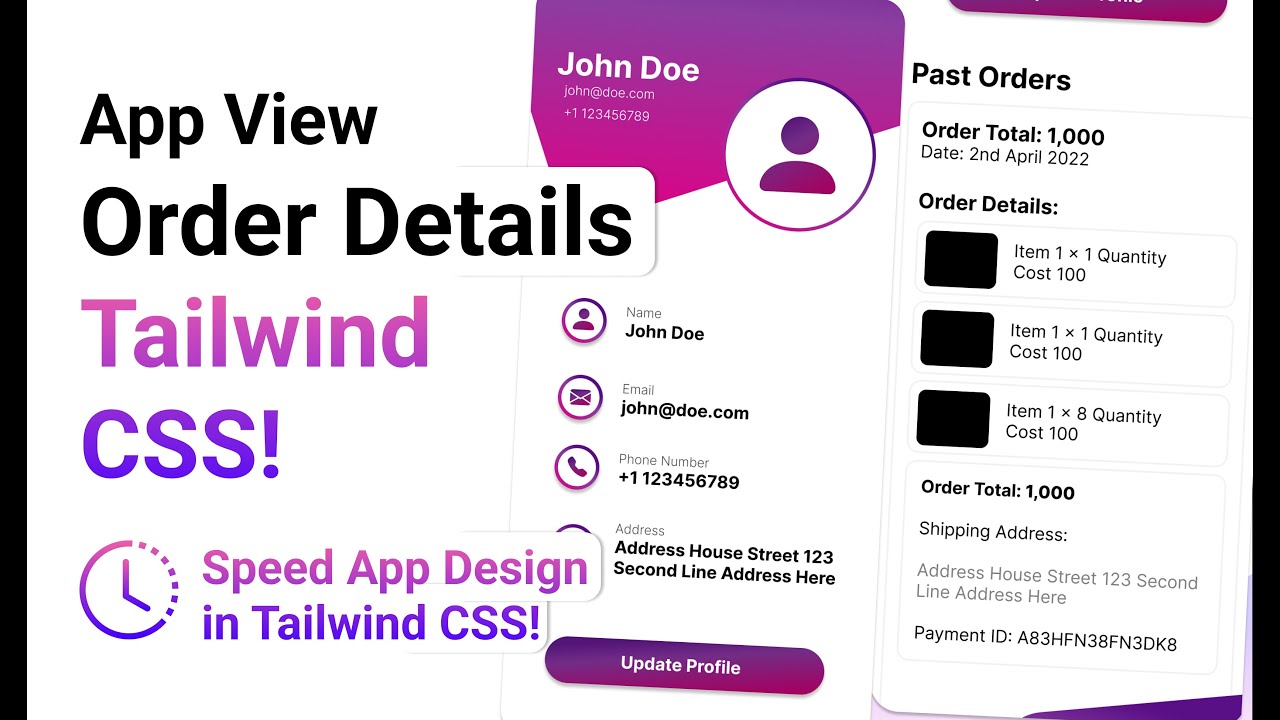 Making App Order Details View | Tailwind CSS  | Speed Code #TailwindCSS #HTML #CSS #WebDevelopment