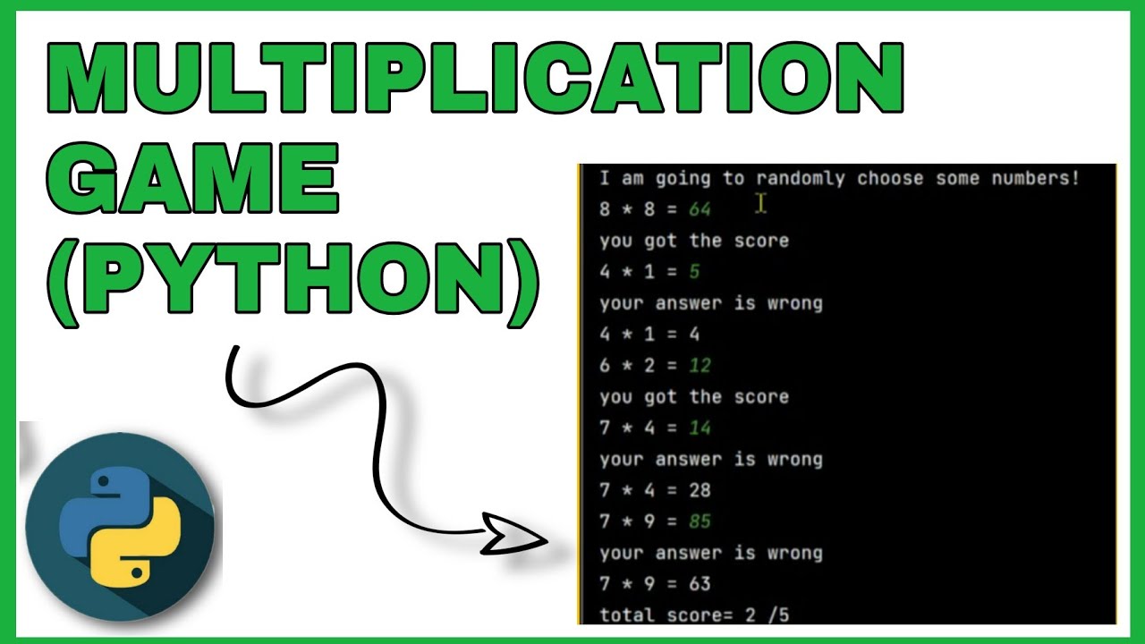 Multiplication game with Python #python #pythongame #pythonproject #random #easycode #game #pygame