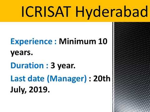 ICRISAT Hyderabad - Manager and Principal Agricultural Economist Posts