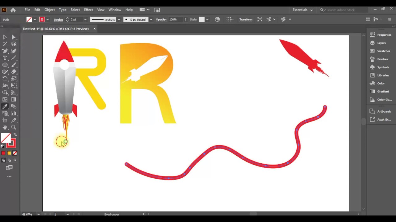 how to make R logo | Rocket logo | graphic design | logo design | adobe illustrator