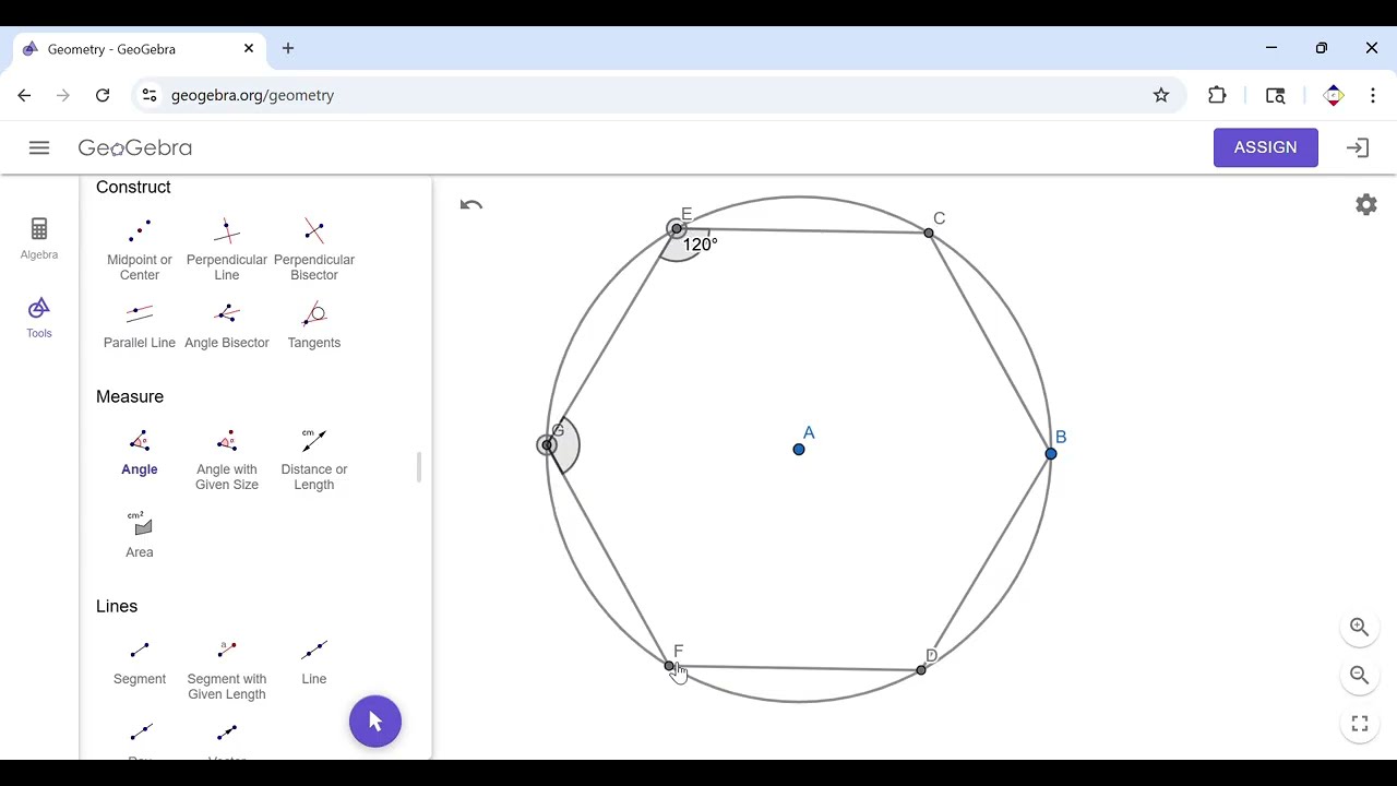 Constructing an Inscribed Regular Hexagon and Equilateral Triangle using Geogebra