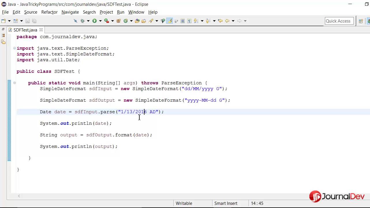 Java Tricky Program 2 - SimpleDateFormat