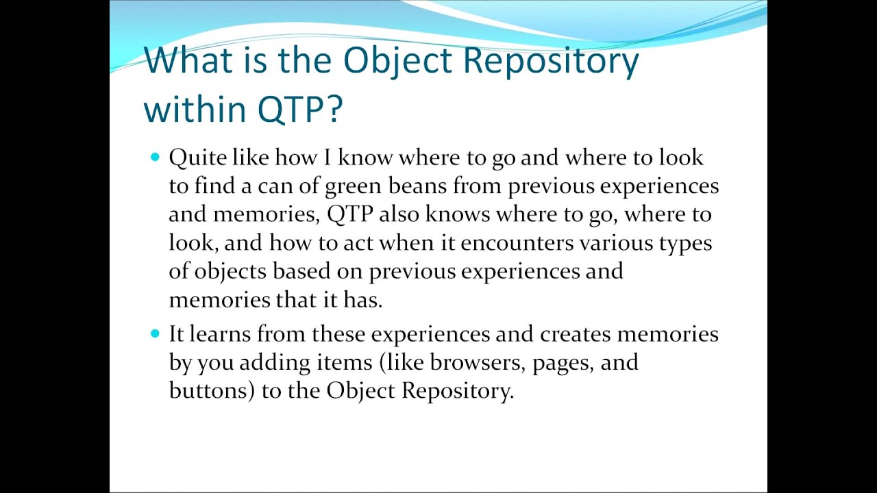 QTP Video Tutorial: What Is The Object Repository?