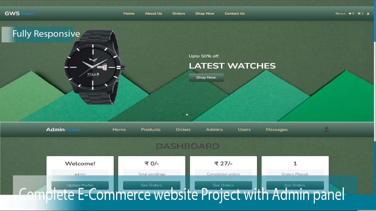 Ecommerce website with admin panel & source code | PHP MySQL  @gwstutor932 #webdevelopment #coding