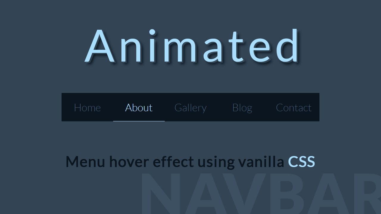 Navbar Menu Hover Effect Using CSS | Navbar Hover Underline Animation Menu Hover Effect