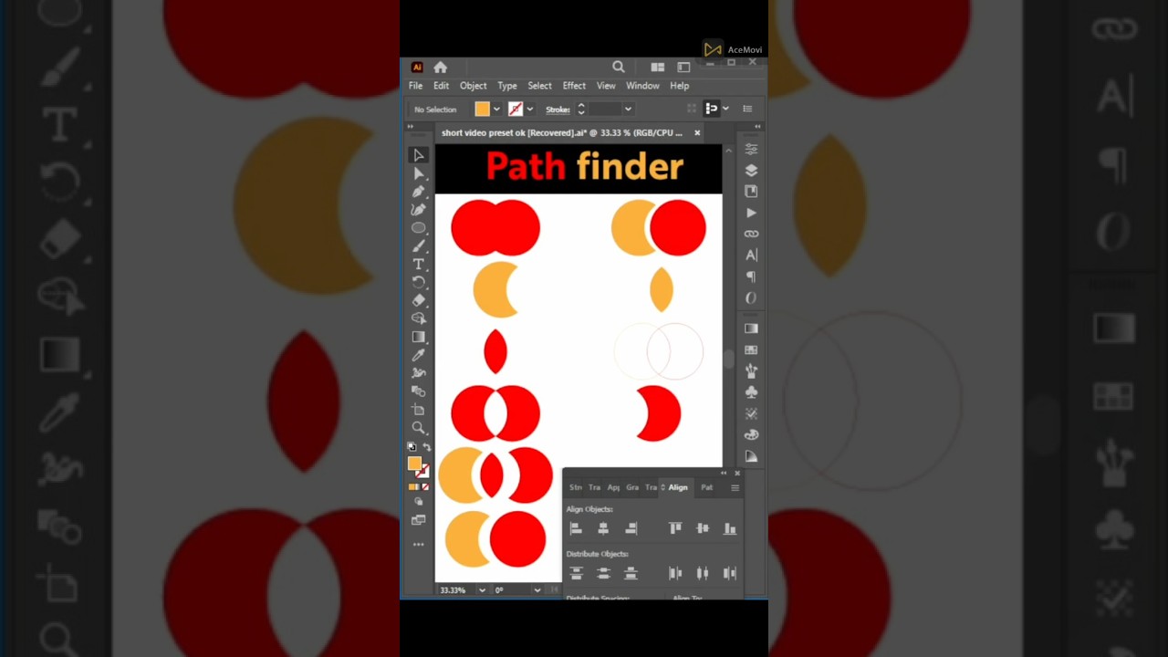 Split Shapes use Pathfinder in Illustrator  #split  #shapes  #pathfinder  #illustrator