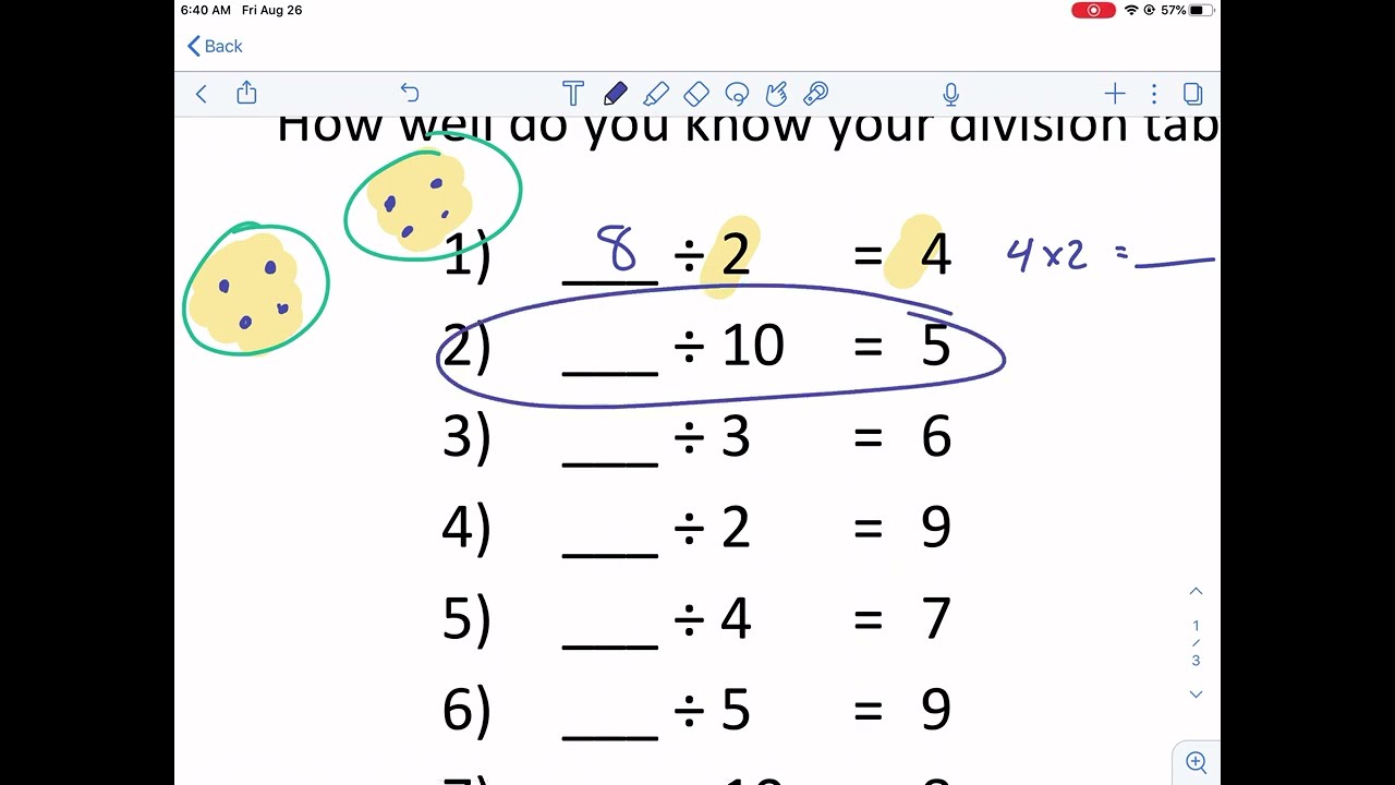 Math-Salamanders: Division to 10 x 10 Sheet 3