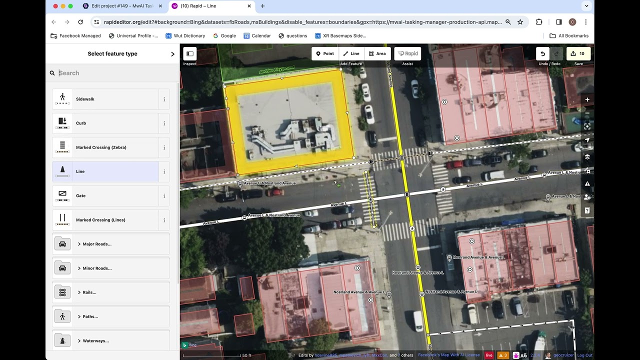 Mapping Pedestrian features with Rapid