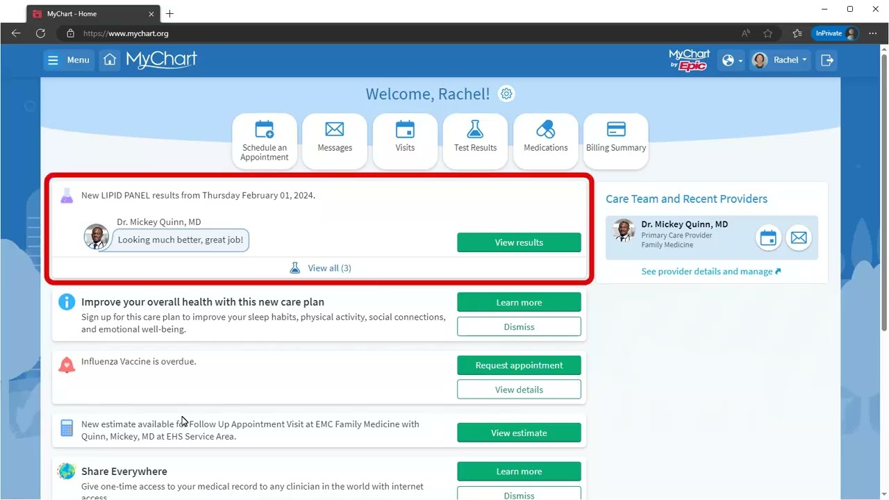 Cool Features in MyChart for Desktop