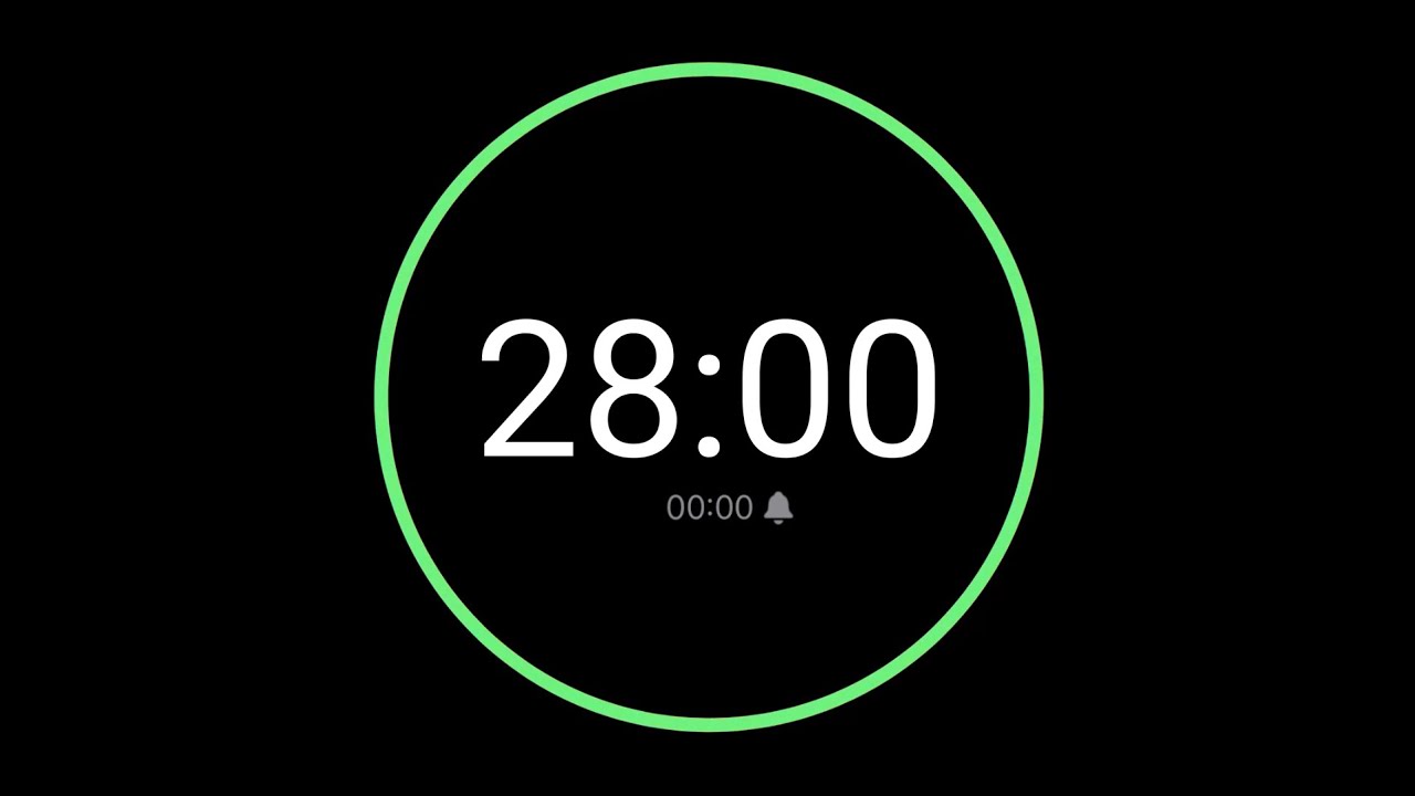 28 Minute Countdown Timer with Alarm / iPhone Timer Style