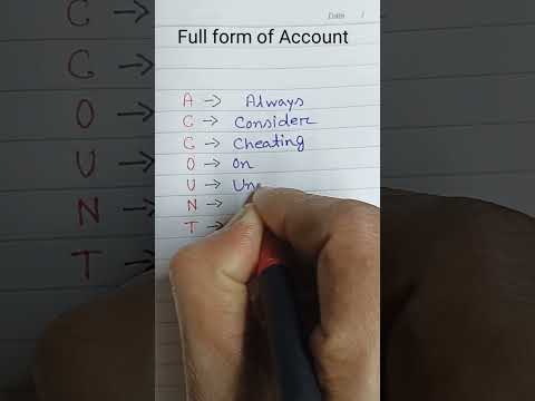 Full form of Account# reels# shorts# ytshorts# online# education# simple English with pranay# class#