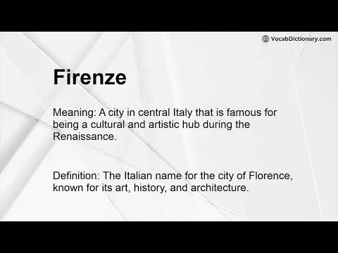 Firenze Meaning