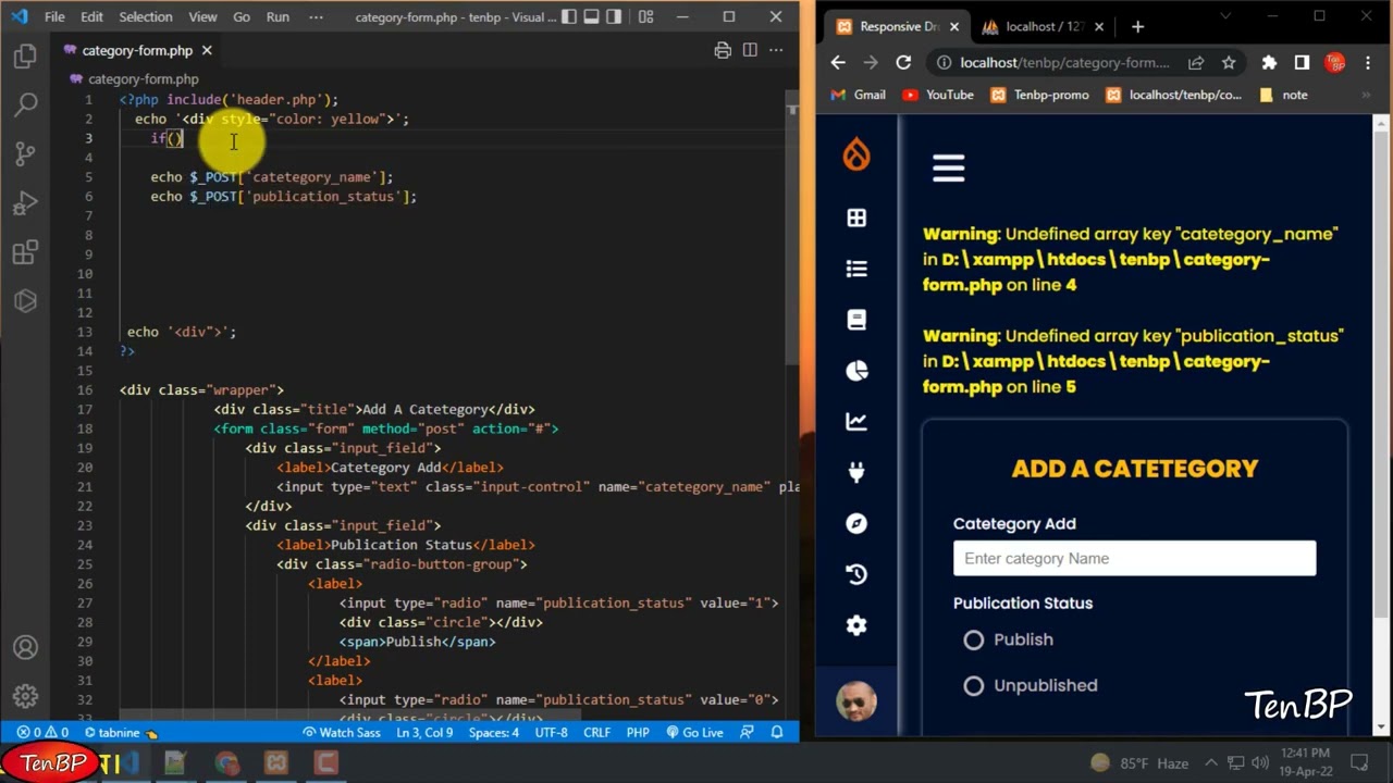 isset Function in PHP  |  PHP  Bangla tutorial full course | part - 06