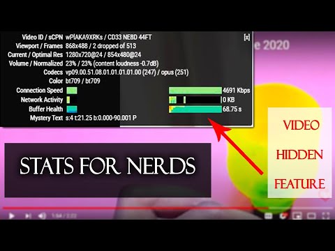 how to find stats for nerds on youtube video, Video hidden feature | Video ID frame volume net speed
