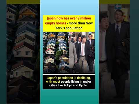 Japan's population is declining, with most people living in major cities like Tokyo and Kyoto