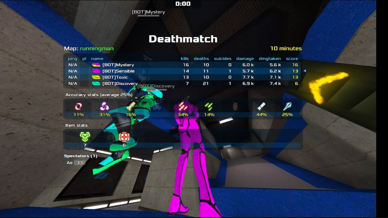 FREE FOR ALL DEATHMATCH WITH GODLIKE BOTS | Xonotic