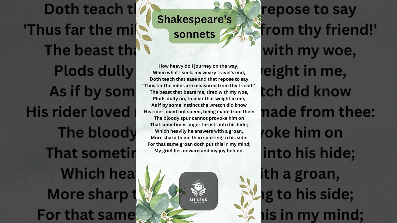 William Shakespeare’s Sonnet - 50