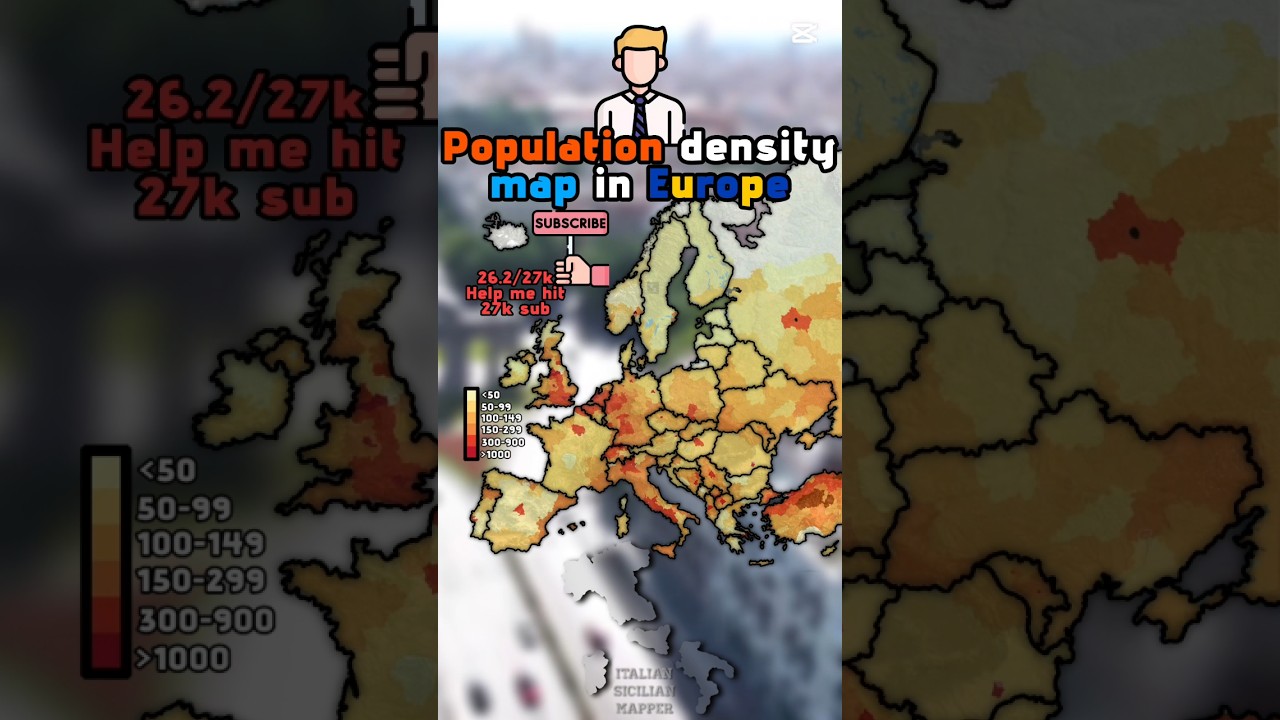 Population density map in Europe #mapping