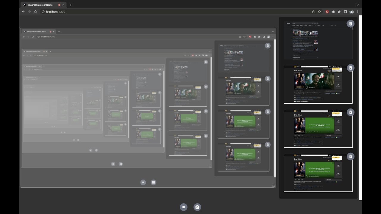 Record screen with screenshot function (Angular, RecordRTC demo with Github code)