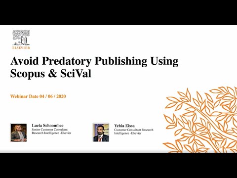 Avoid predatory publishing using Scopus & SciVal