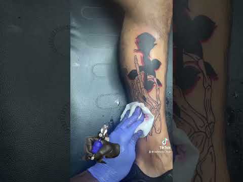 SKELETON DEAD ROSE TATTOO!! #Shorts